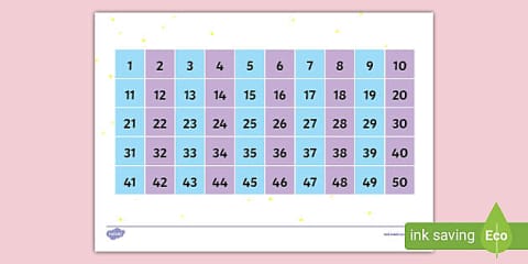 Number Line to 50