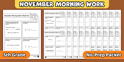 Fifth Grade April Morning Work Pack
