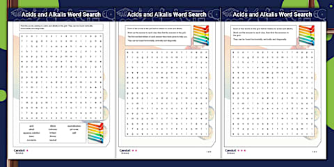 Acids and Bases: Word Search