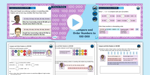 Year 5 Order and Compare Numbers to 100 000 Teaching Pack