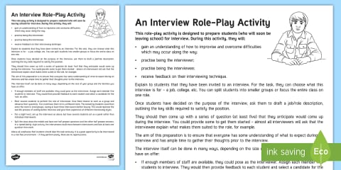 Job Interview Worksheet