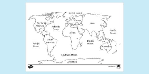 The Seven Continents Labeling Activity Sheet