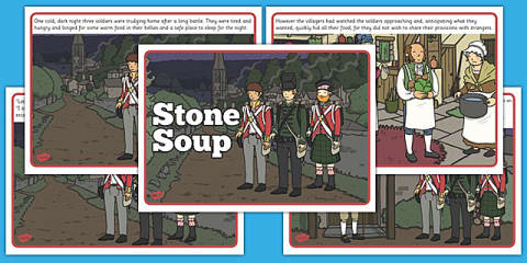 Stone Soup Sequencing Cut and Paste Worksheet for K-2nd Grade