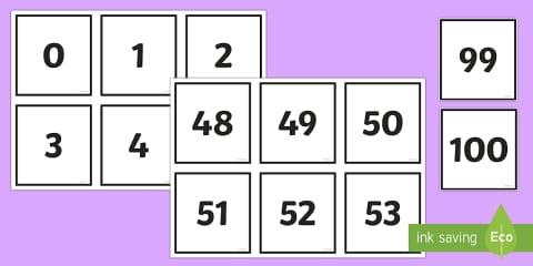 Numbers 1-100 with Dienes Loop Cards