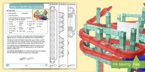 Design a Marble Run Worksheet / Worksheets - Australia YR 3 and 4 ...