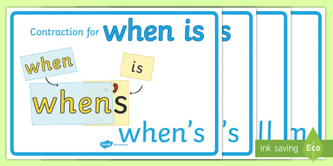 Contractions Display Poster