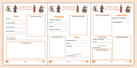 Greek God Fact Cards