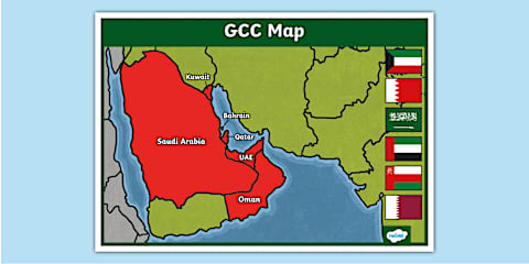 GCC Map with Information A4 Display Poster - UAE, ADEC, MOE, emirates ...