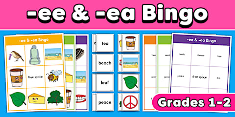'ee' and 'ea' Words Interactive Word Search