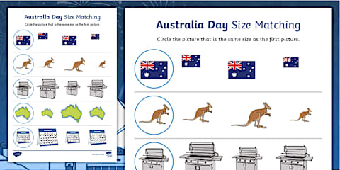 Australia Day Shadow Matching Worksheet