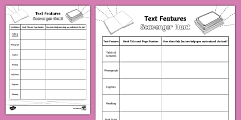 Non-Fiction Book Scavenger Hunt Activity