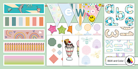 Pretty Pastels Theme Bulletin Board Pack