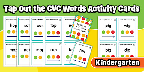 Kindergarten Blending and Segmenting CVC Words Worksheets