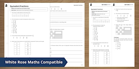 Equivalent Fraction Dice Roll Worksheet