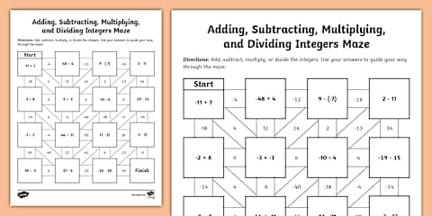 Sixth Grade Distributive Property Math Maze Worksheet