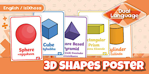 Grade 4 - Maths – Term 3 - 3D Shapes - Posters – Sepedi/English (CAPS ...