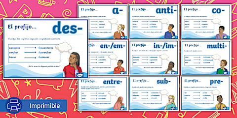 Ficha de actividad: Forma palabras usando prefijos y sufijos