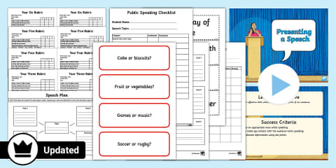 Impromptu Speech Challenge Cards for Years 3-6