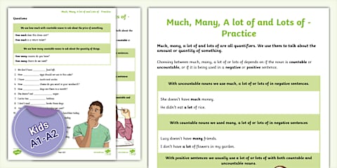 ESL Some and Any Activity Sheet for Teens