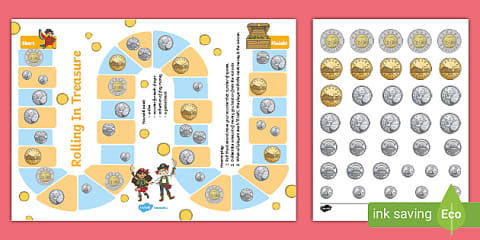 Money Matching Cards to $1 Coins Game