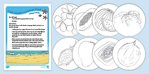 Cook Island Language Week Colouring Page