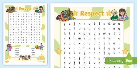 Respect Acrostic Poem Template and Example