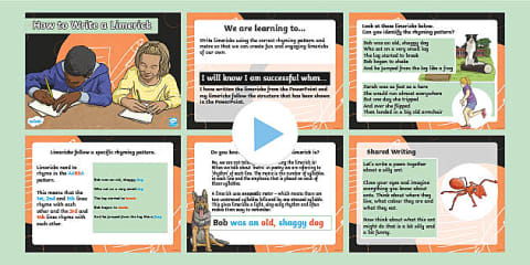 Limerick Poem Writing Template
