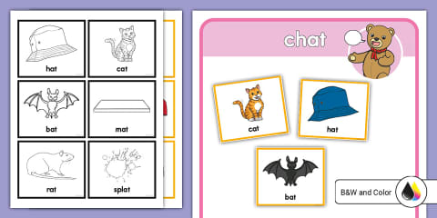 Rainbow Rhyming Words Matching Puzzle for PreK-K