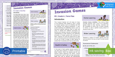 Grade 5 Physical Education: Invasion Games Success Criteria