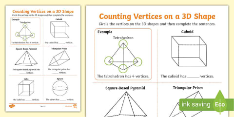 Faces Edges and Vertices of 3D Shapes | Twinkl | Maths KS1