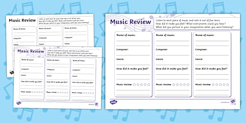 Listening to & Appreciating Music - Evaluation Sheets - KS2