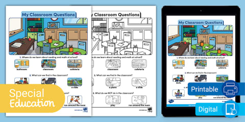 Life Skills: Bathroom Comprehension Worksheet for Special Education