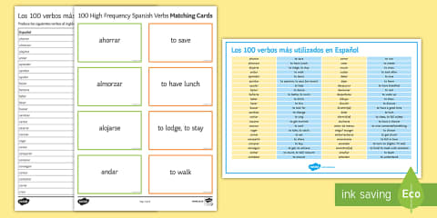 Present Simple Common and Useful Spanish Verbs Mat