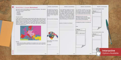 World War I: Reading Comprehension Activity