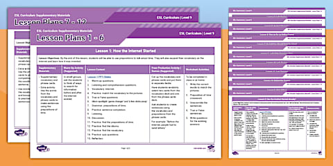 ELL Curriculum: Level 3 Lesson Plans