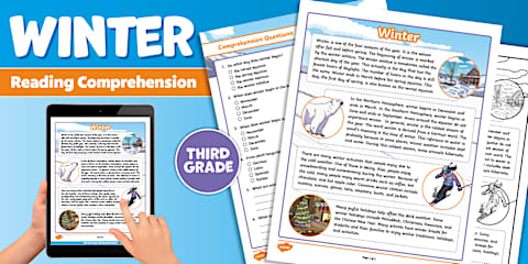 Third Grade Winter Weather Reading Passage Comprehension Worksheet