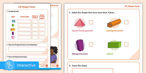 3D Shapes - Faces, Edges and Vertices Investigation