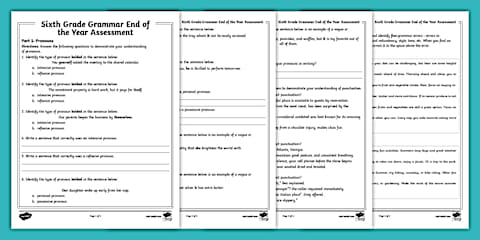Sixth Grade End of the Year ELA Writing Assessment