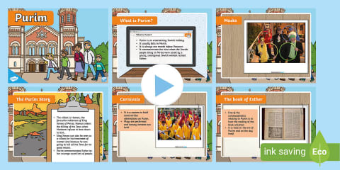 Purim PowerPoint & Google Slides for 3rd-5th Grade