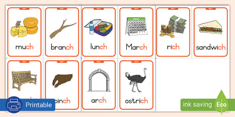 Grade 2 Phonics: -sh -ch: Word Wall Cards