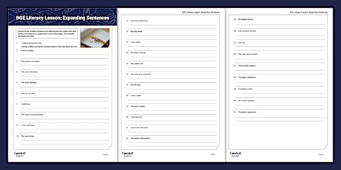 Expanding Sentences - Winter Activity Sheet