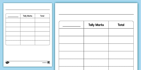 Tally Chart Templates