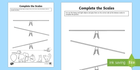 Heavy or Light Worksheet