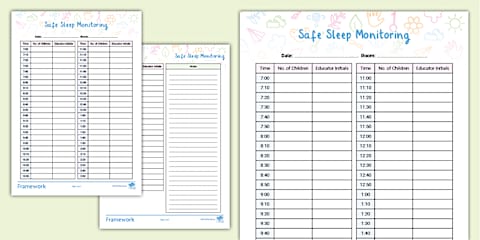 Nappy Changing Record Sheet for Private Childcare Settings