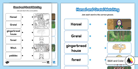 Jack and the Beanstalk Word and Picture Matching Worksheet