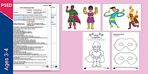 EYFS Superheroes Creating Capes Adult Input Plan and Resource Pack