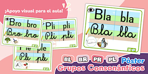 Pack: Grupos Consonánticos - 2º básico - Unidad 1