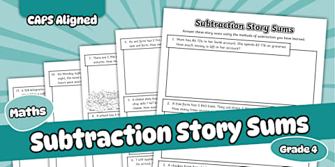Grade 4 Mathematics – Addition and Subtraction Story Sums Activity ...