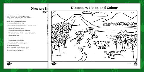 Preschool: Listening Skills- Listen and Colour
