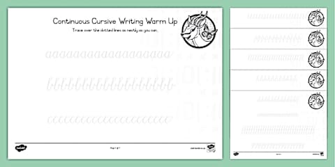 Cursive Writing Warm Up Booklet